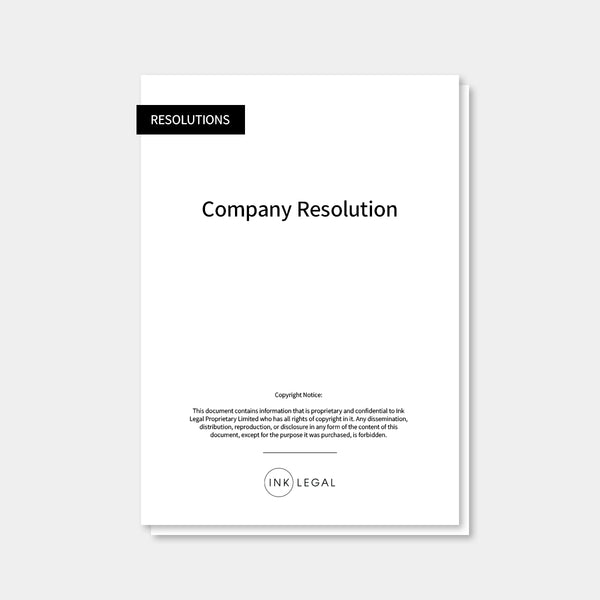 Company Resolution – Ink Legal